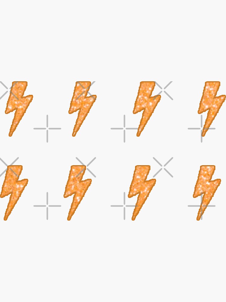 "orange glitter lightning bolt pack" Sticker by kstickerzz | Redbubble