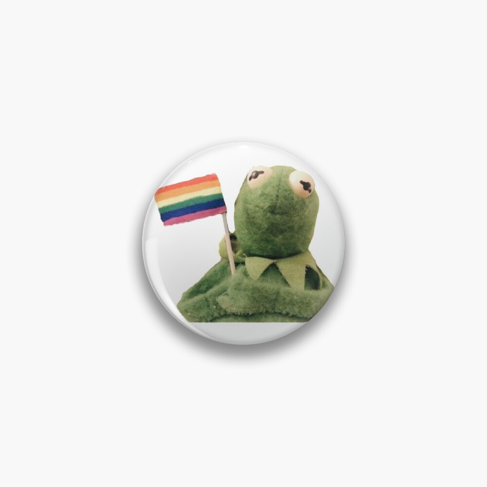 "pride flag kermit" Pin for Sale by PascalesStuff | Redbubble