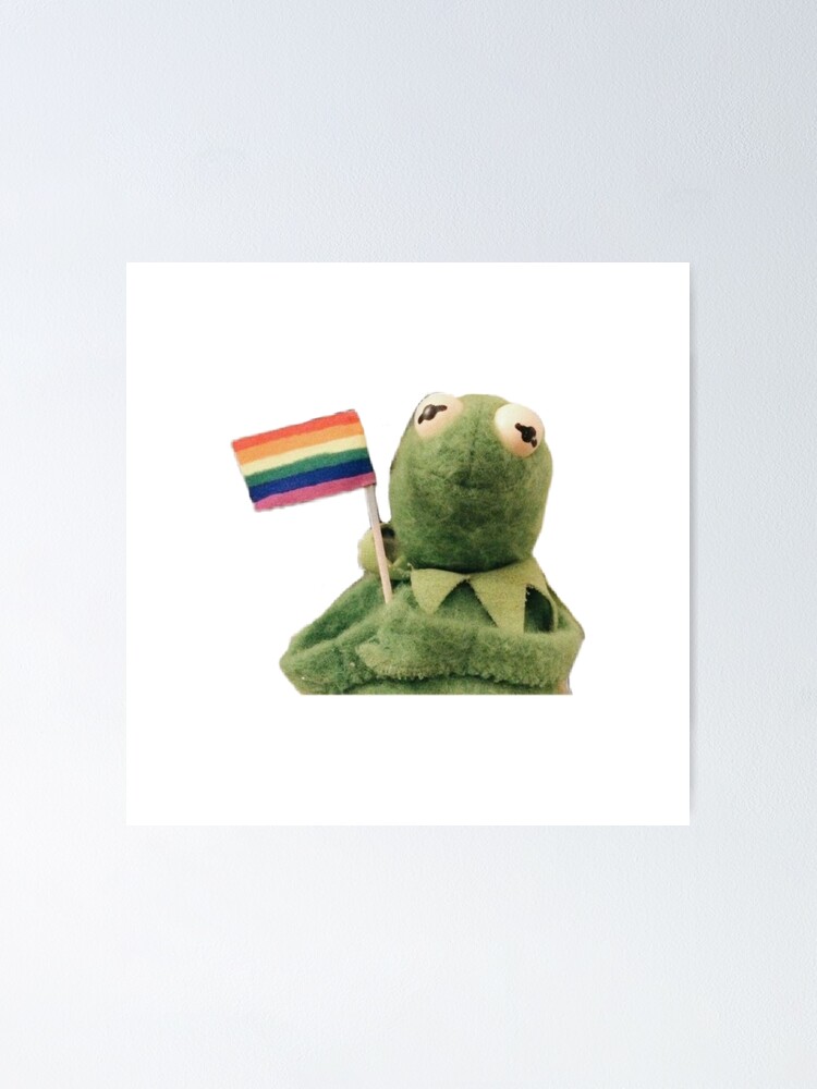 "pride flag kermit" Poster for Sale by PascalesStuff | Redbubble