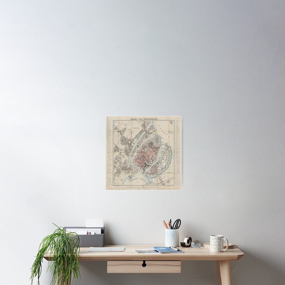 "Vintage Map of Copenhagen Denmark (1860)" Poster for Sale by ...