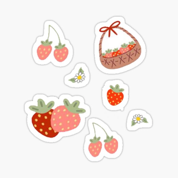 "Strawberry Sticker Pack:" Sticker by rosakimyt | Redbubble