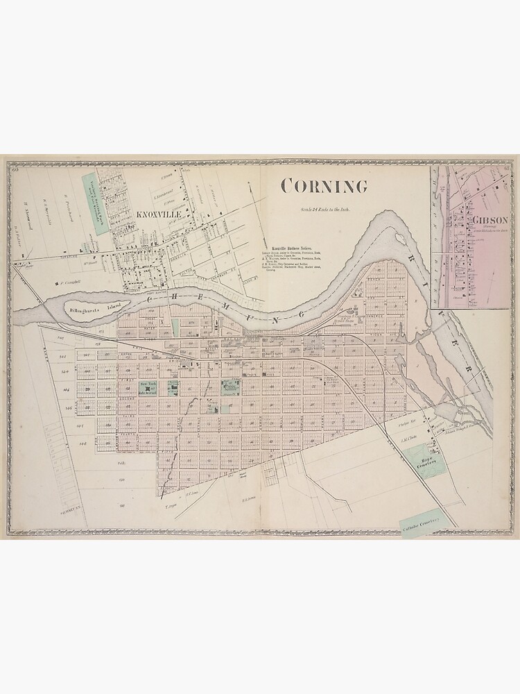 Vintage Corning NY Map (1873) Premium Matte Vertical Poster sold by ...