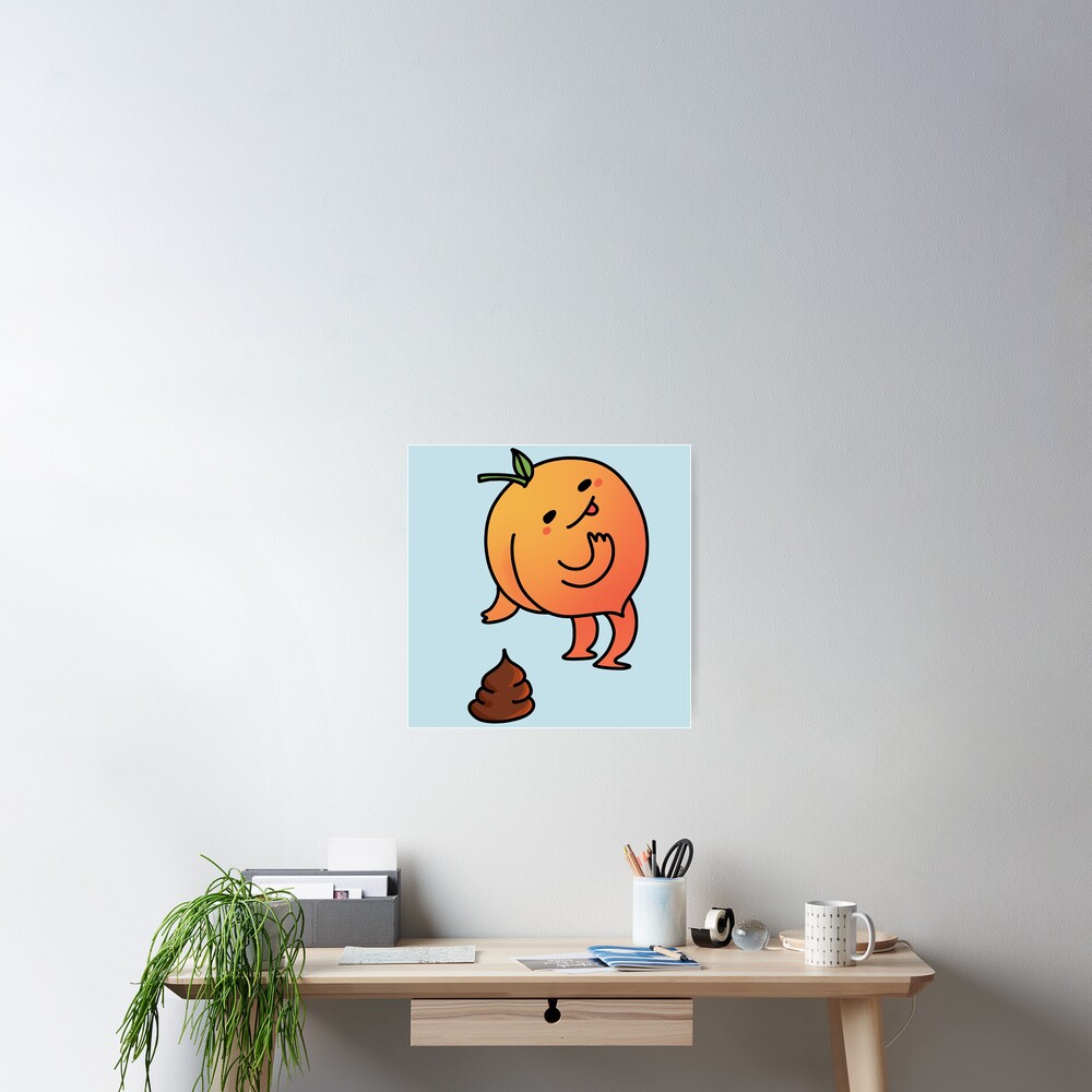 "Mischievous Peach Poo " Poster by eldest-son | Redbubble