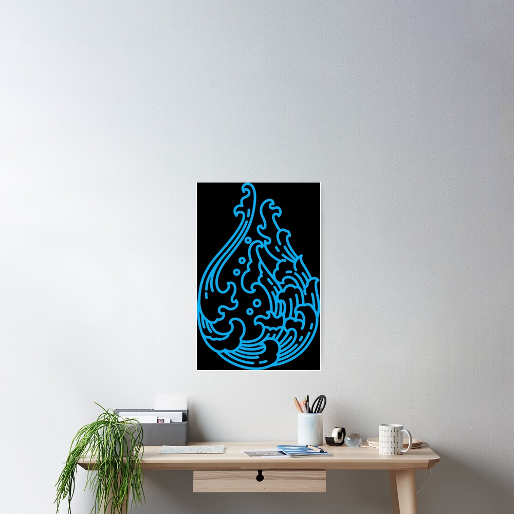 "Blue Ocean Wave Droplet" Poster for Sale by artdesignforyou | Redbubble