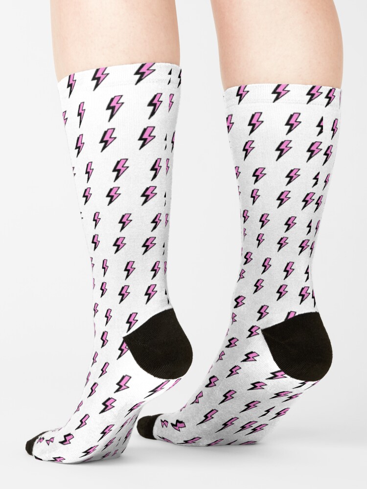 "pink lightning bolts sticker" Socks for Sale by marniestickers | Redbubble