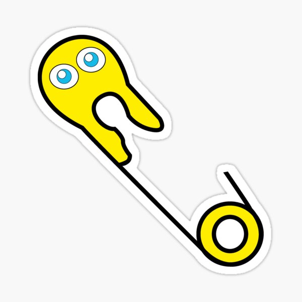 "safety pin with color " Sticker for Sale by malaga1962 | Redbubble