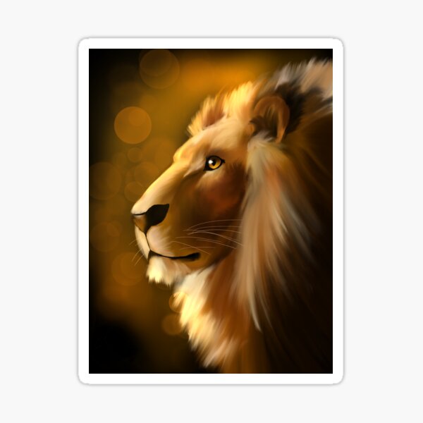 "Gold lion" Sticker by aLinkToTheart | Redbubble