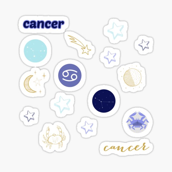 "Cancer Zodiac Sticker Pack" Sticker by CoolBeanzSis | Redbubble