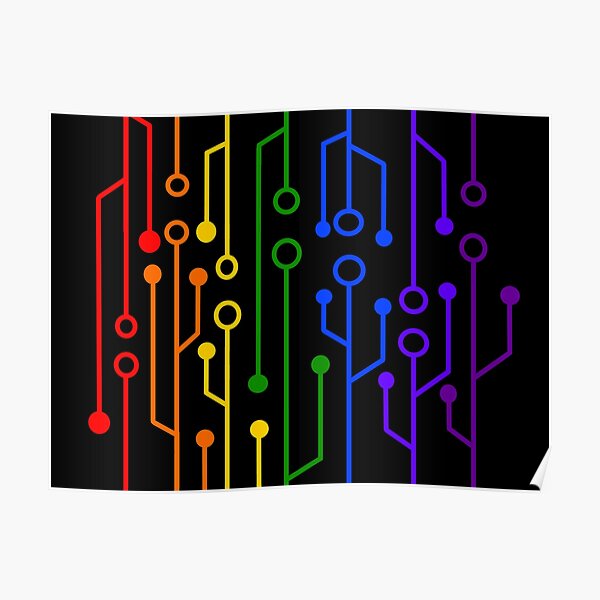 "Rainbow circuit" Poster by Ragpamuffin | Redbubble