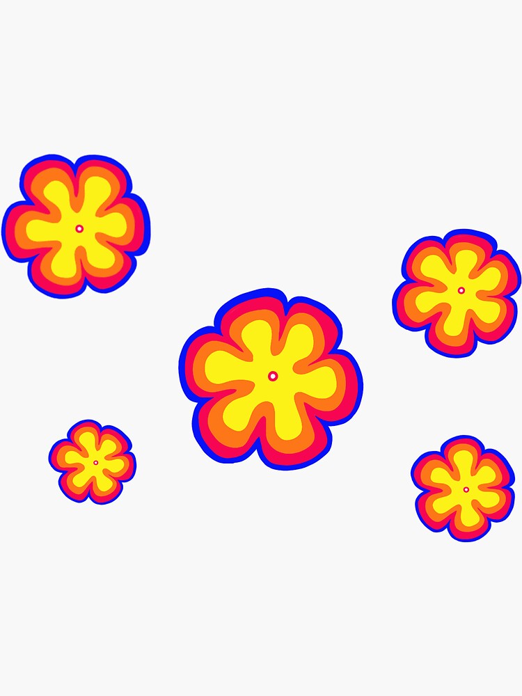 "70's style flowers" Sticker for Sale by abigailscherer | Redbubble