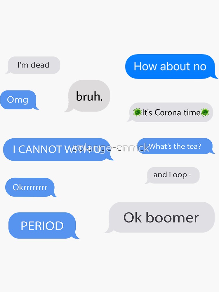 "Text Conversation Sticker Pack" Sticker for Sale by solange-annick ...