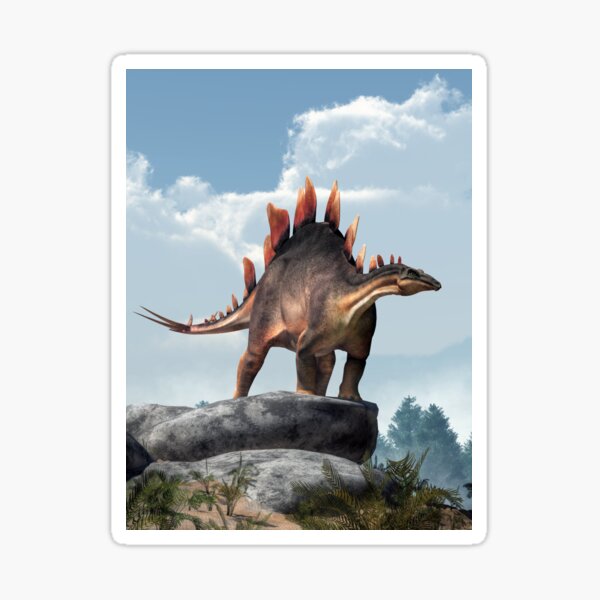 "Stegosaurus on the Rocks" Sticker for Sale by DanielEskridge | Redbubble