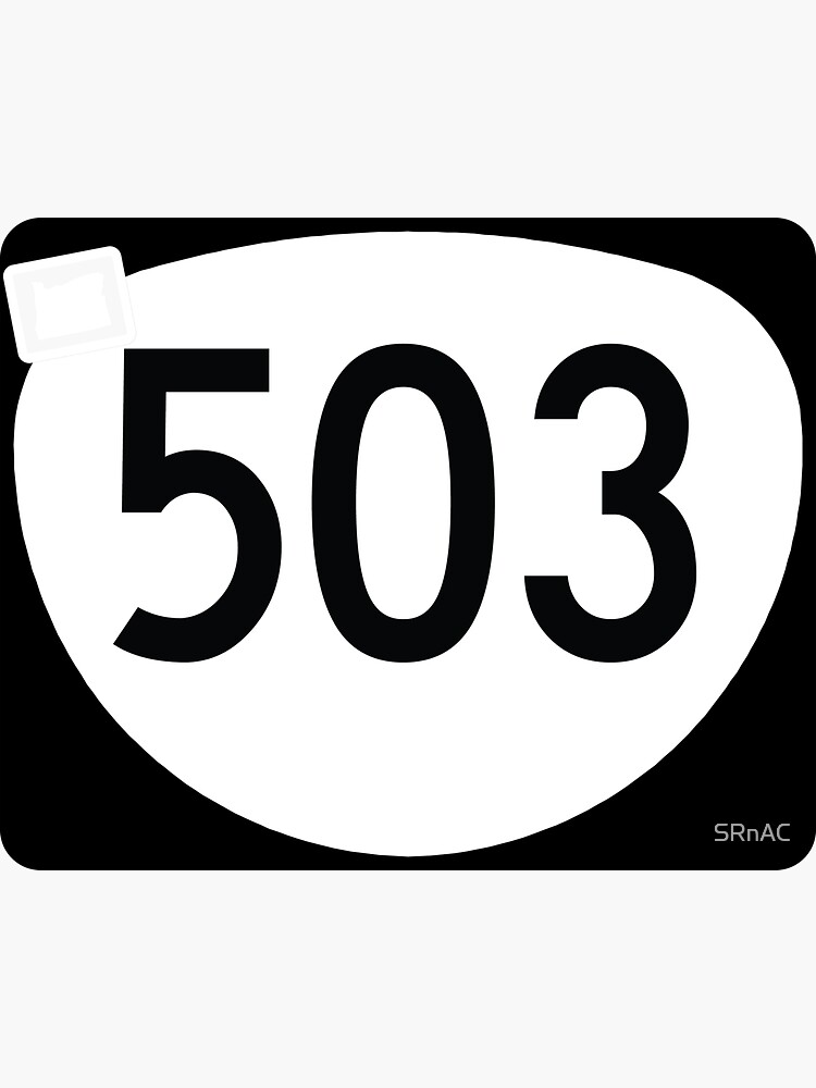 "Oregon State Route 503 w. Oregon Graffiti - (Area Code 503)" Sticker ...