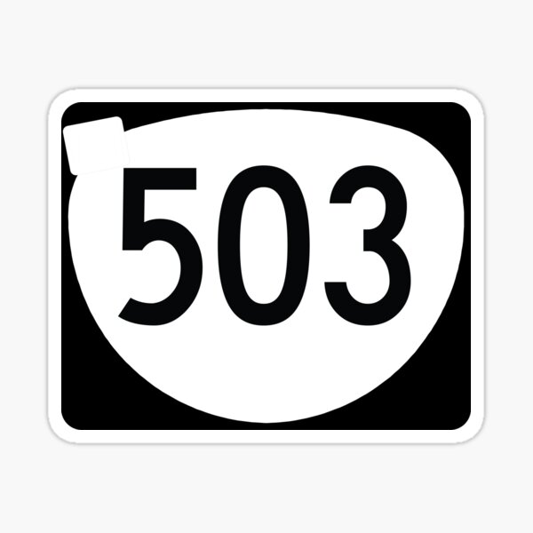 "Oregon State Route 503 w. Oregon Graffiti - (Area Code 503)" Sticker ...