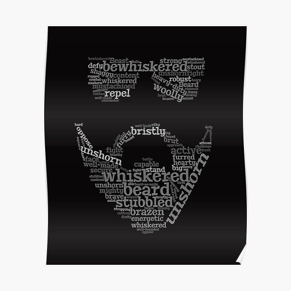 "Beard Word Cloud " Poster by BeardedBrothers | Redbubble