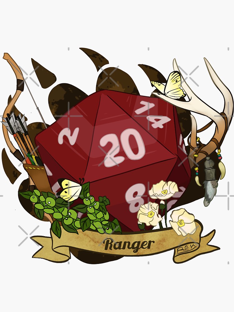 "Ranger DnD Dice Art" Sticker for Sale by RaeBlack | Redbubble