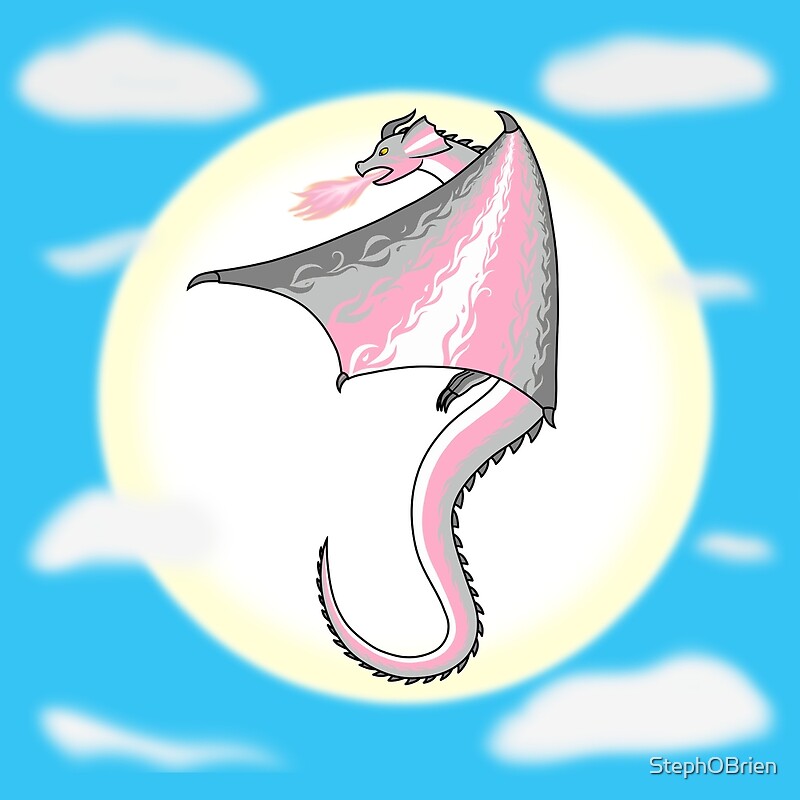 "Fly With Pride, Dragon Series - Demigirl" by StephOBrien | Redbubble