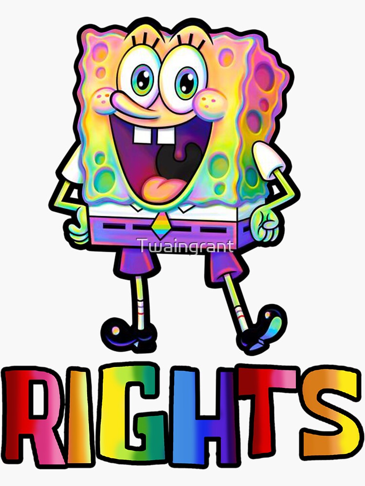 "SpongeBob - Rights " Sticker by Twaingrant | Redbubble