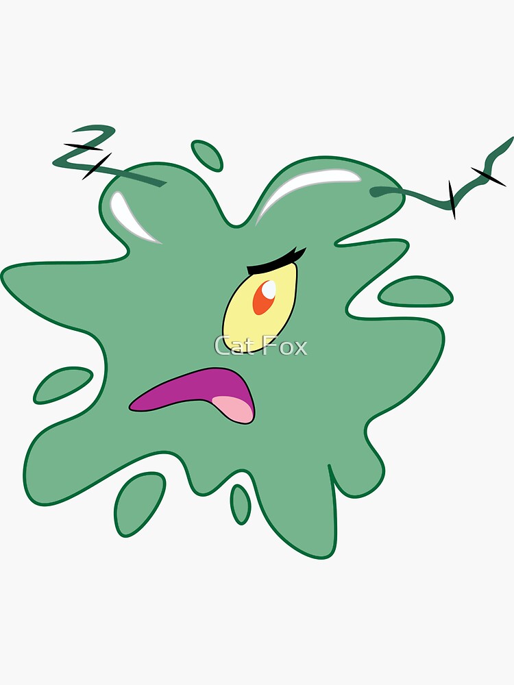 "squished plankton" Sticker for Sale by CatFoxx | Redbubble