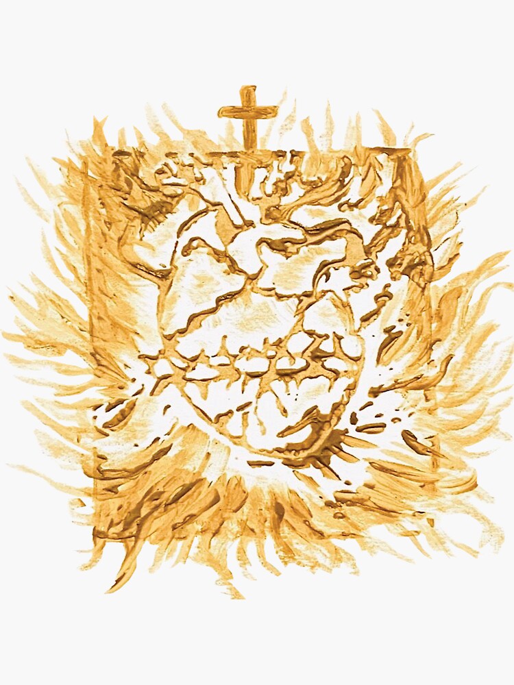 "Cor Jesu (Heart of Jesus) " Sticker for Sale by HeartofanArtist ...