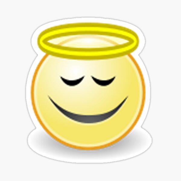 "Cute emoji angel face" Sticker for Sale by WhovianGaming | Redbubble