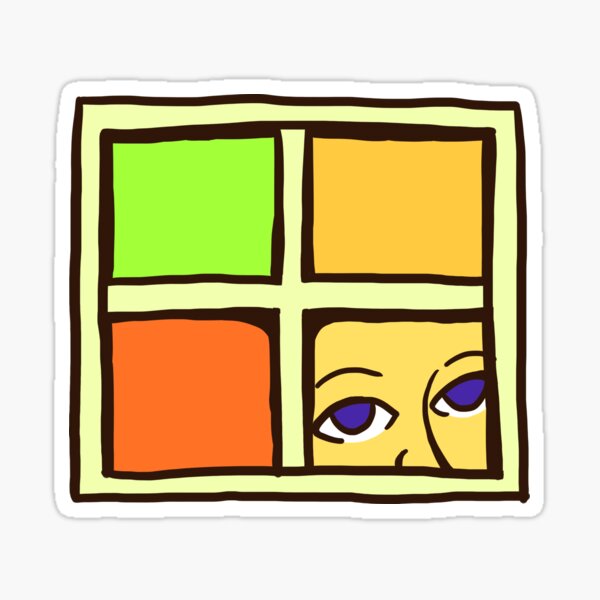"Yellow Peeking Window" Sticker for Sale by Nathanhg06 | Redbubble