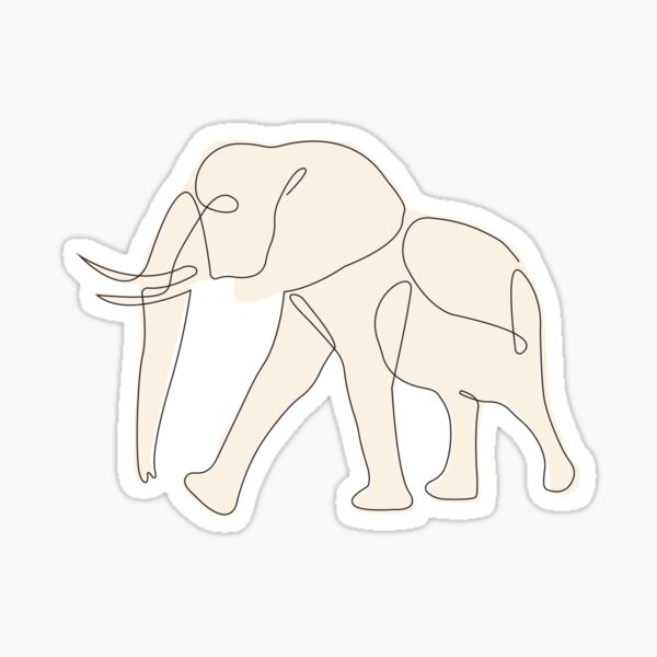 "Line Elephant" Sticker for Sale by jmossdesigns | Redbubble