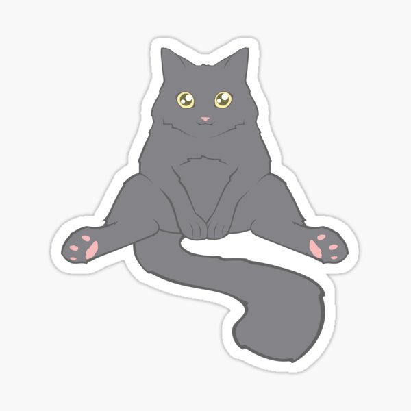 "Butt Sitting Kitty" Sticker for Sale by conscript | Redbubble