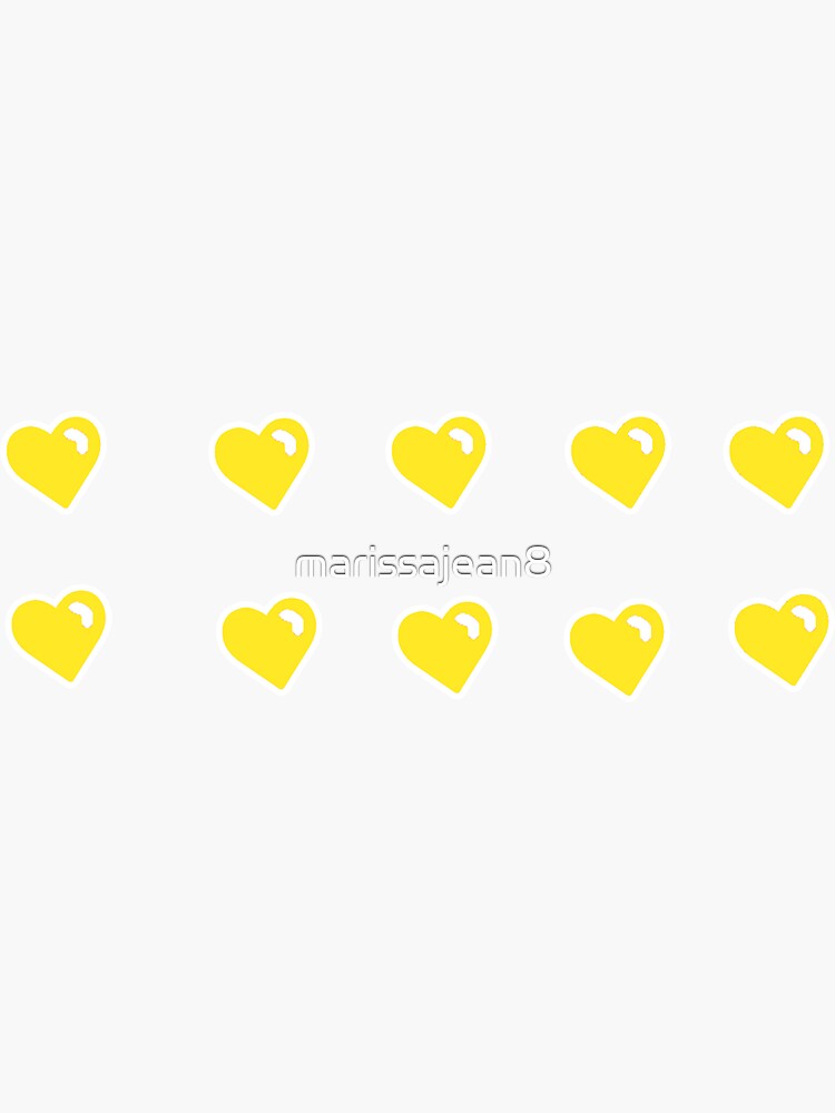 "yellow heart sticker pack" Sticker for Sale by marissajean8 | Redbubble