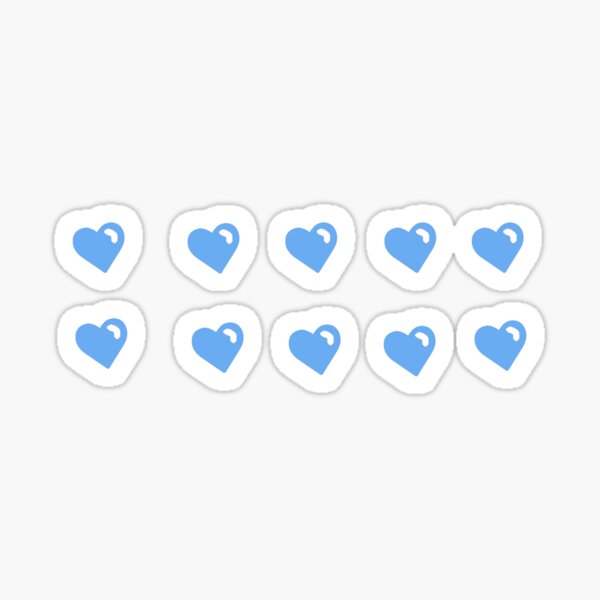 "light blue heart sticker pack" Sticker for Sale by marissajean8 ...