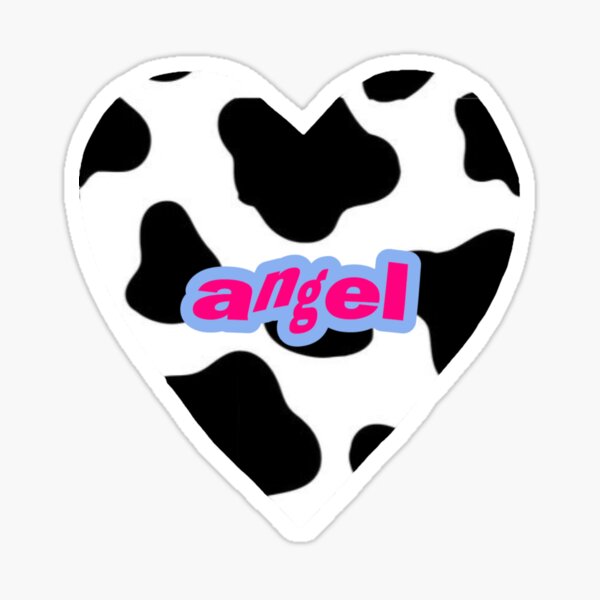 "cow print angel heart " Sticker for Sale by lily-zz | Redbubble