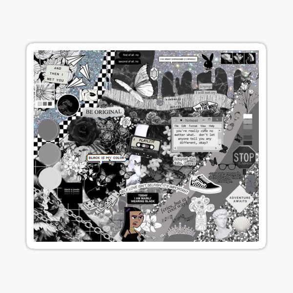"y2k black aesthetic collage" Sticker by elisejolie19 | Redbubble
