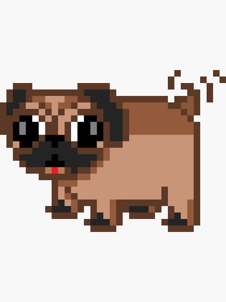 "Pixel Pug" Sticker by blackbeard6588 | Redbubble