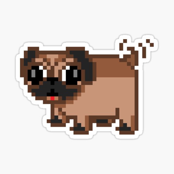 "Pixel Pug" Sticker by blackbeard6588 | Redbubble