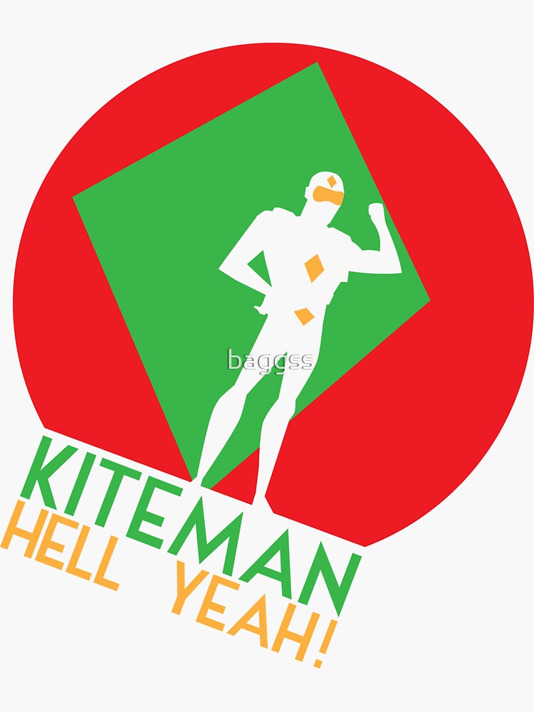 "Kiteman Hell Yeah" Sticker for Sale by baggss | Redbubble