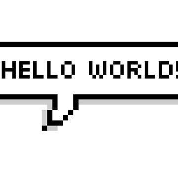 "Hello World! Pixel Speech Bubble Sticker" Sticker for Sale by Lemon ...