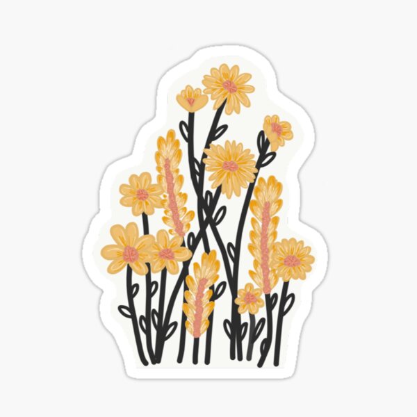 "yellow flower bouquet" Sticker for Sale by sillypilly22 | Redbubble