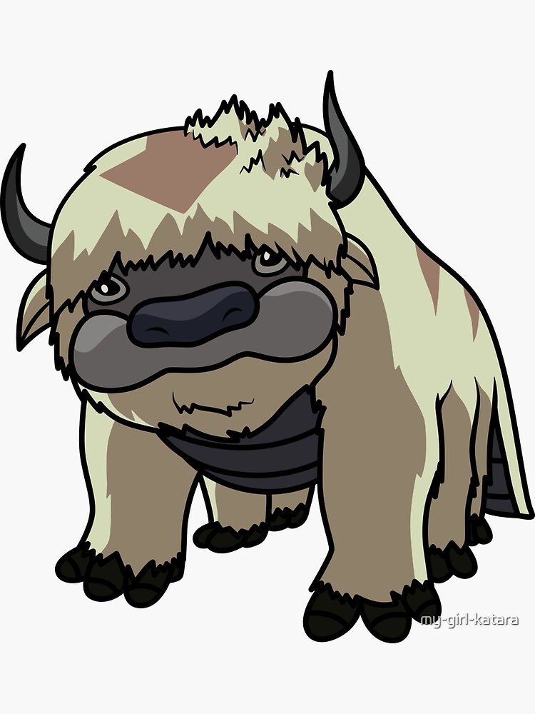 "Appa Sticker 2 (messy bed head)" Sticker for Sale by my-girl-katara ...