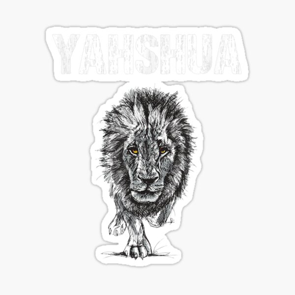 "Yahshua - Hebrew Christ Lion Tribe Of Judah" Sticker for Sale by ...
