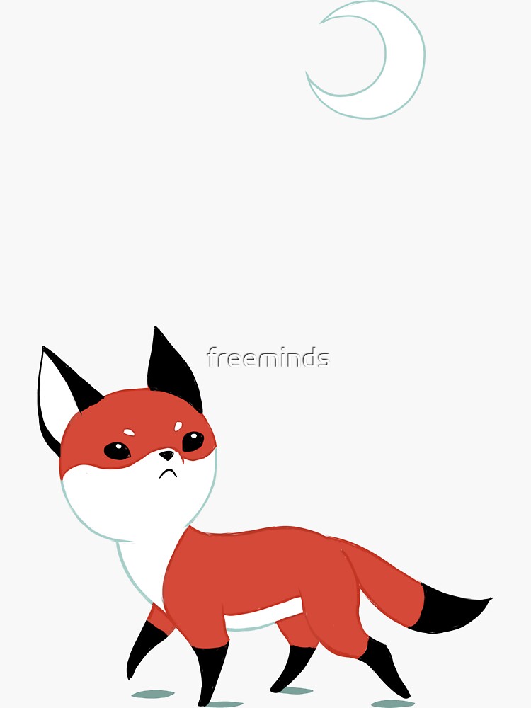 "Moon Fox" Sticker for Sale by freeminds | Redbubble