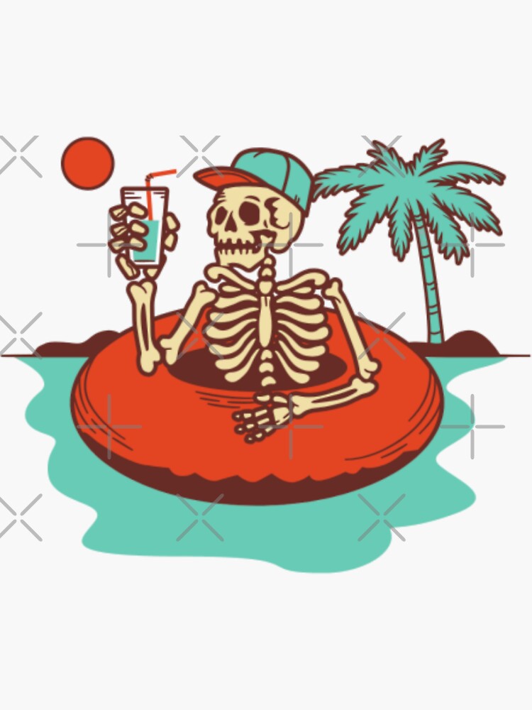 "swimming skull" Sticker for Sale by pallavishinde93 | Redbubble