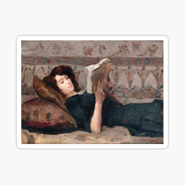 "Isaac Israëls - Girl Reading on a Divan" Sticker for Sale by ...