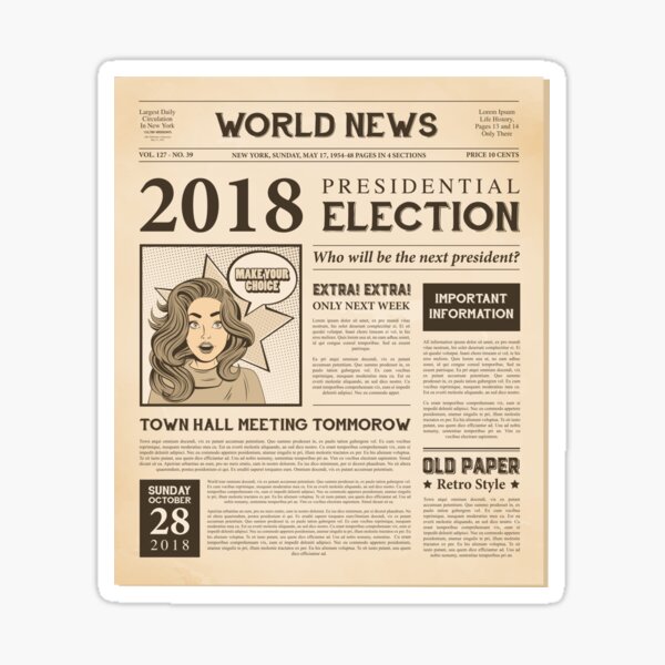 "Vintage Newspaper" Sticker for Sale by Renju Harilal | Redbubble