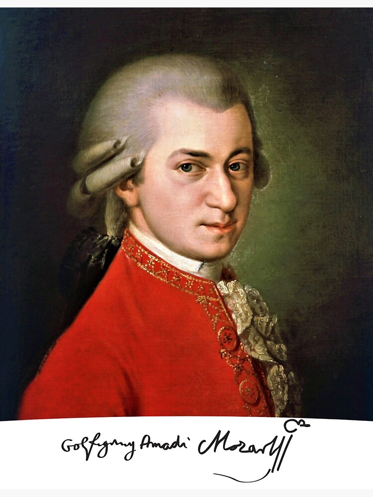 "Mozart Signature Portrait" Sticker for Sale by stayfree101 | Redbubble
