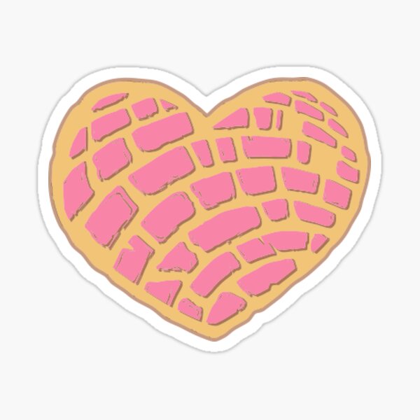 "Concha Pan Dulce Heart Mexican Pastries Valentine Love" Sticker for ...