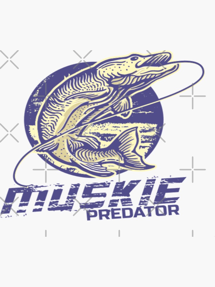 "Fishing Big Muskie" Sticker by 3AGOnlineStore | Redbubble