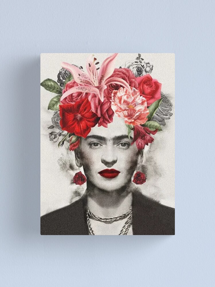 "Flower head Frida kahlo art flower gift for fans" Canvas Print for ...