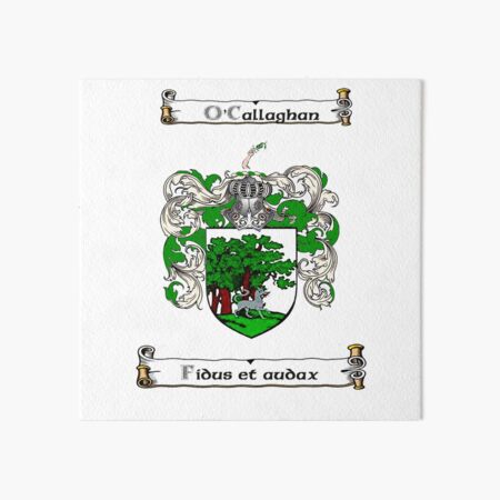 "O' Callaghan Family Crest and Motto" Art Board Print for Sale by ...