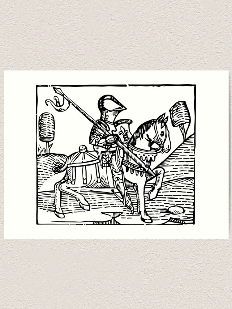 "Medieval knight woodcut" Art Print for Sale by ocd-dot | Redbubble