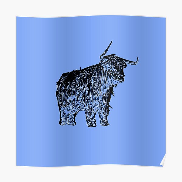 "Black Print of a Yak" Poster for Sale by designsasstultd | Redbubble